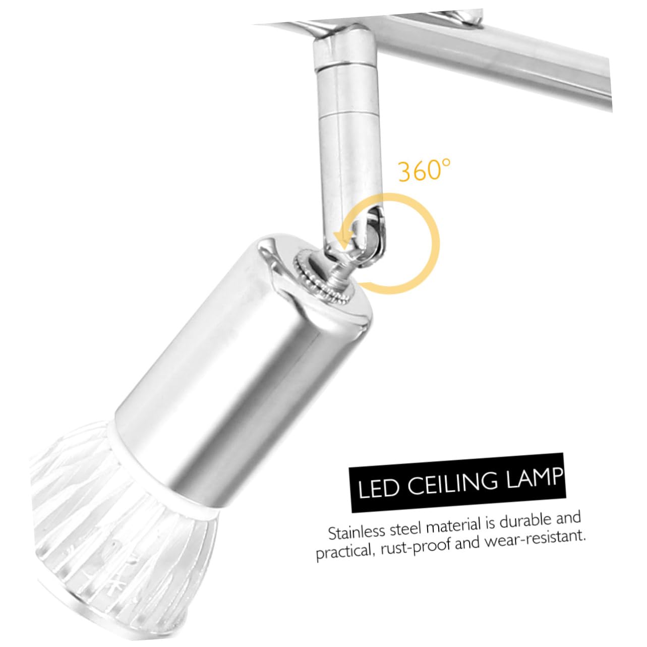 DOITOOL 1pc Led Clothing Store Window Background Wall Gu10 Spotlight Decorative Ceiling Lamp Led Ceiling Lights Recessed Light Fixtures Chandelier Lamp Track Head Dimmable Stainless Steel