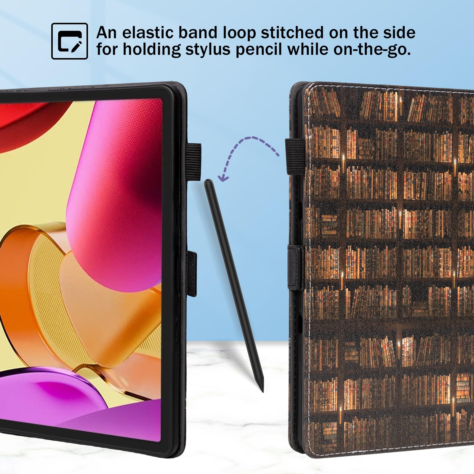 Dteck for Amazon Fire Max 11 Tablet Case 11" (13th Generation) 2023, PU Leather Shell TPU Back Cover Fold Stand Case with Auto Sleep Wake, Adjustable Viewing Angles, Cute Folio Slim Case, Bookshelf