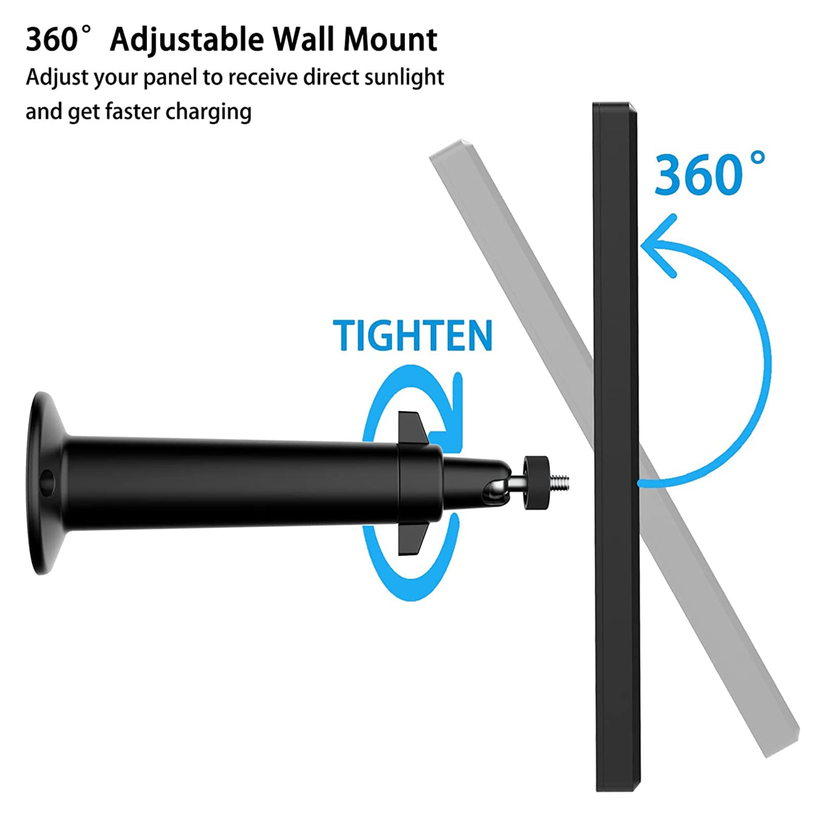 eoklmesl 3.5W Solar Panel Compatible with Video Doorbell 2/3/3 Plus/4, Allowing for Continuous Charging. It Includes Secure Wall Mount and 5.0m/16ft Power Cable.