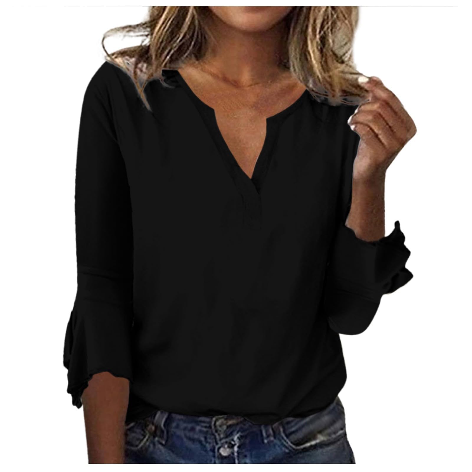 Marble Print Graphic Shirts Leisure Tops for Women Casaul Short Sleeve V-Neck Tees Blouse Regular Soft Tunics Cloth 1-Black 3X-Large