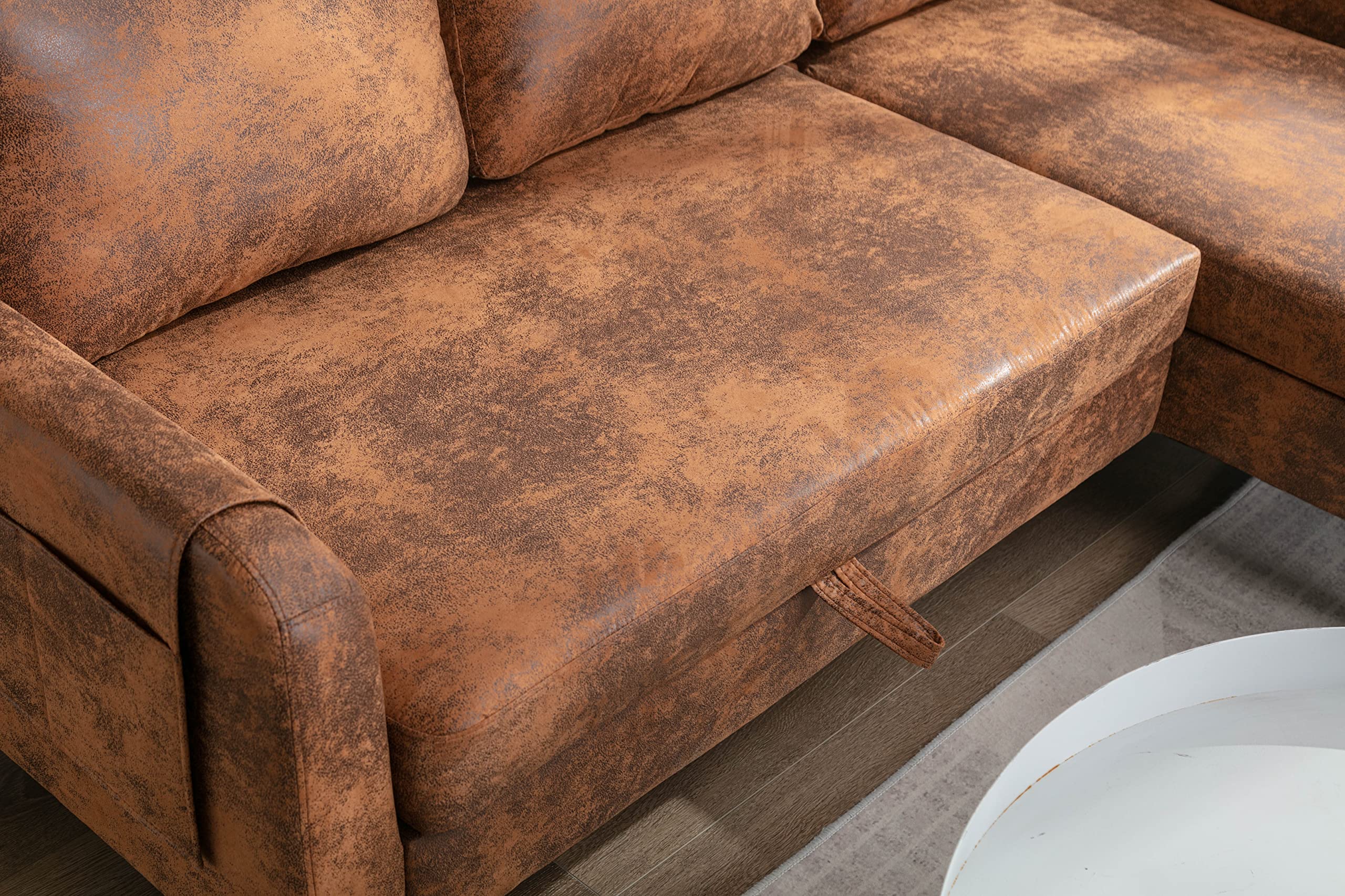 Eafurn 3 Seater Sectional Sofa with Chaise Lounge and Storage,L Shaped Convertible Couch Pull Out Bed,Comfy Velvet Upholstery Corner Sofa & Couches Button Tufted Living Room Furniture Sets