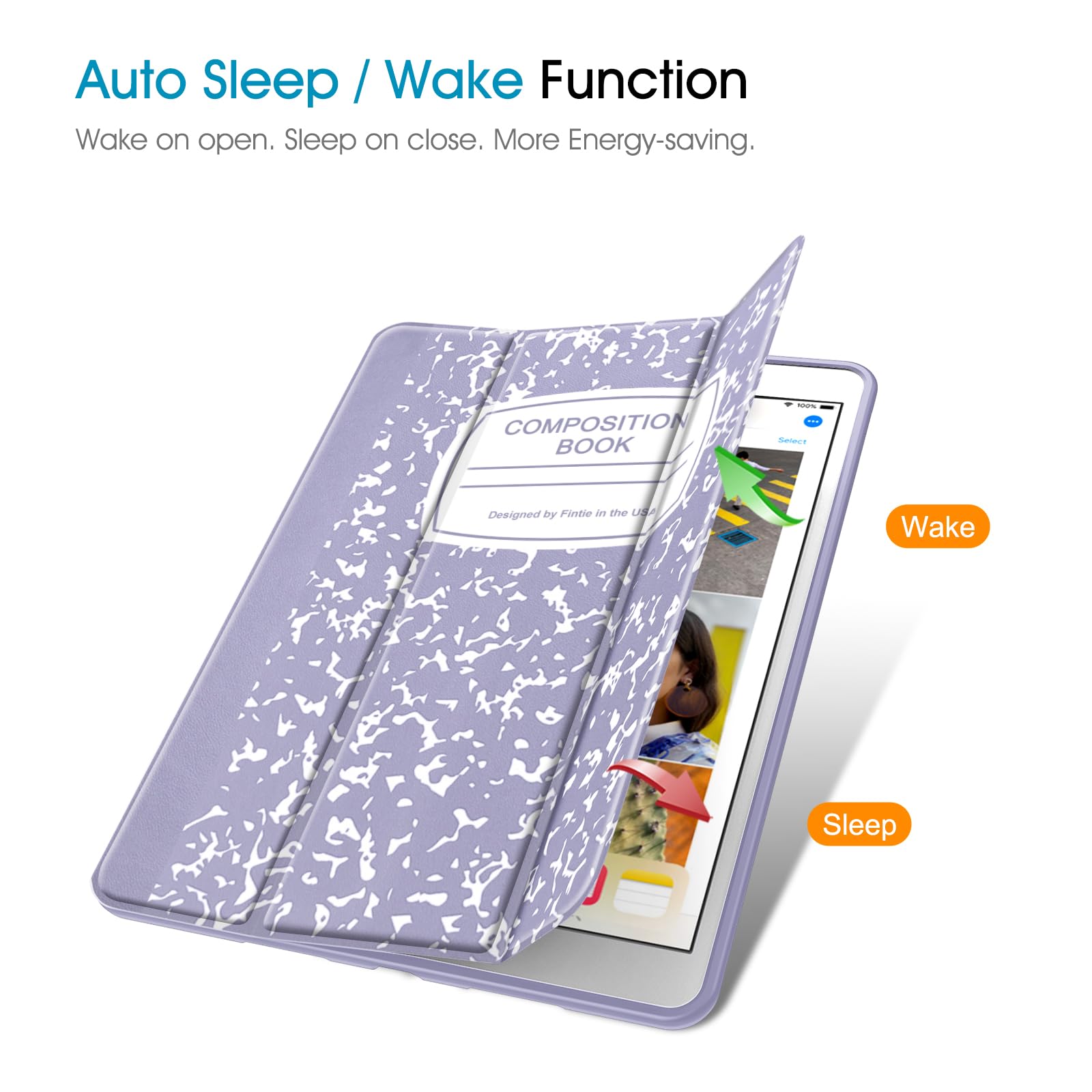 Fintie SlimShell Case for iPad Air 3rd Gen 10.5" 2019 / iPad Pro 10.5 Inch 2017 with Built-in Pencil Holder - Lightweight Smart Stand Soft TPU Back Cover, Auto Wake/Sleep (Composition Book Lilac)