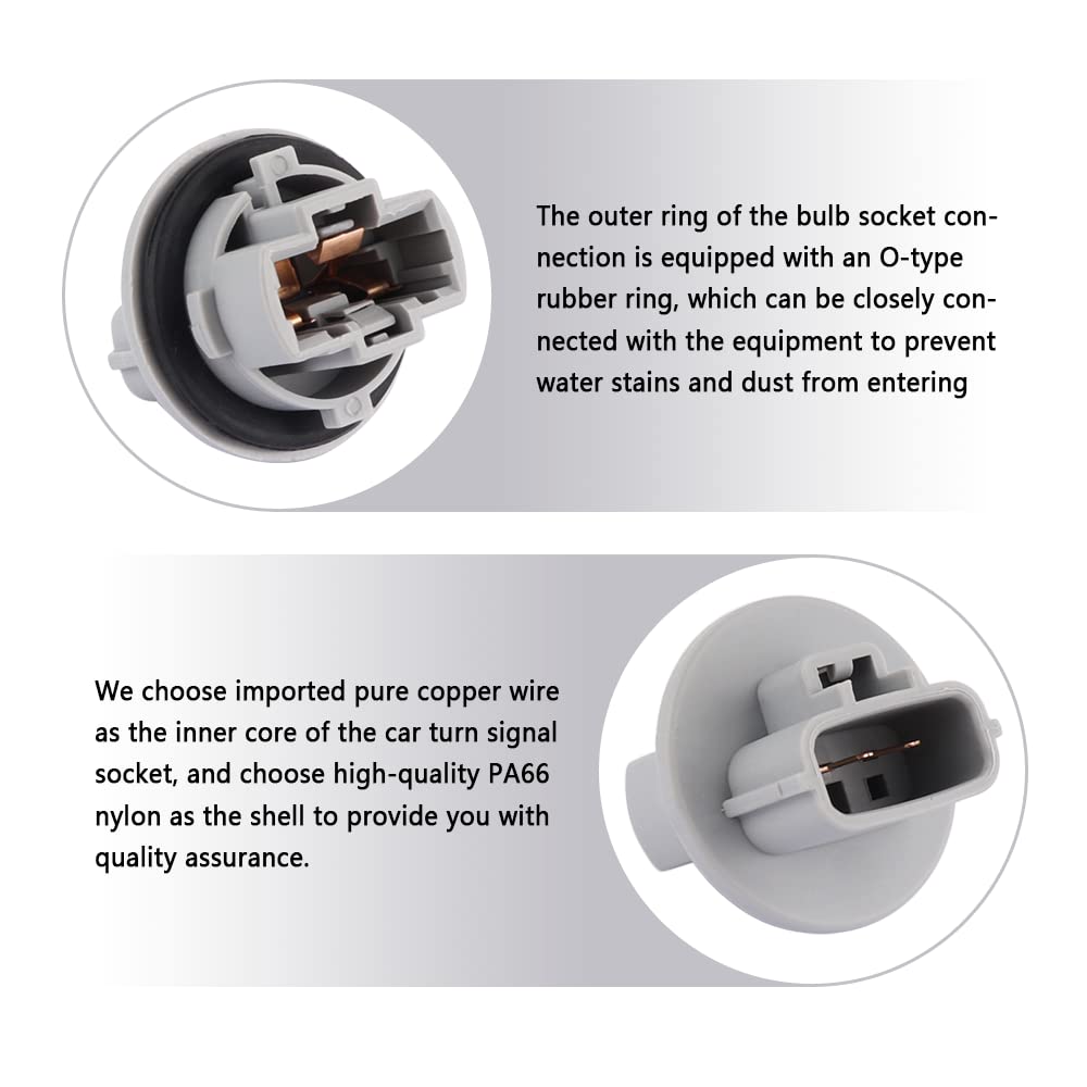 2Pcs Turn Signal Socket,Replaces OEM#90075-60060 Front Turn Signal Bulb Socket Compatible with Toyota 4Runner Tundra Tacoma Sequoia,Professional Car Accessories Turn Signal Assembly