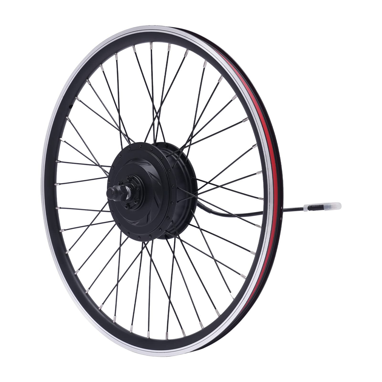 24" E-Bike Conversion Kit 36V 500W E-Bike Rear Wheel Motor Kit w/Display & Pedal Sensor, Brushless Gear Motor, 5 Speed Controls
