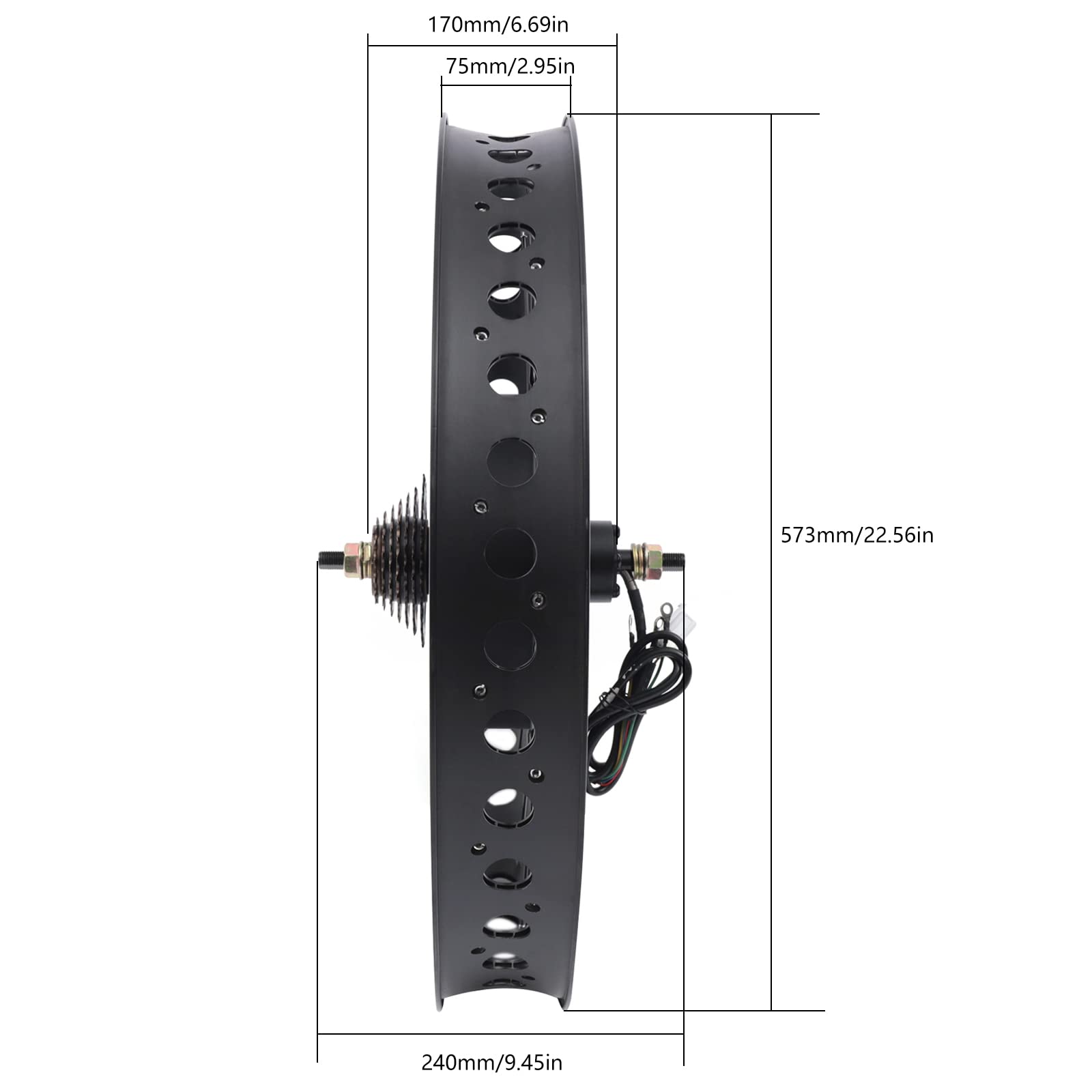 26" 48V 1500W Electric Fat Bike Conversion Kit Rear Wheel E-Bike Motor Conversion Kit with LCD Display for Fat Tire Bike Frame Ebike Wheel Kit Cycling Brushless Gearless Hub Motor Kit