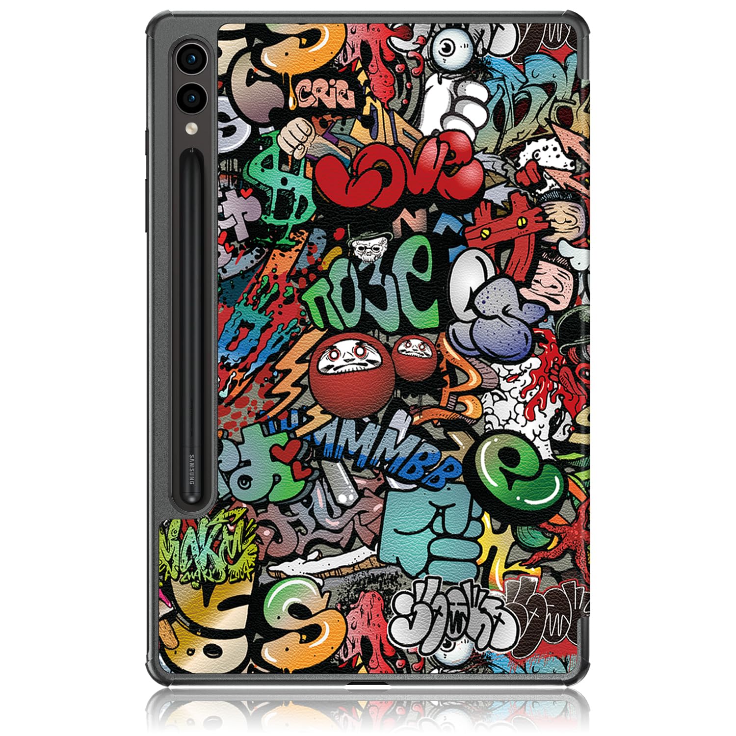 DINGGUAGUA Case for Samsung Galaxy Tab S10+ Plus 12.4” 2024 Release Lightweight Slim Shell Stand Cover for Tab S9+ Plus SM-X810/X816B/X818U with Auto Sleep/Wake,Graffiti