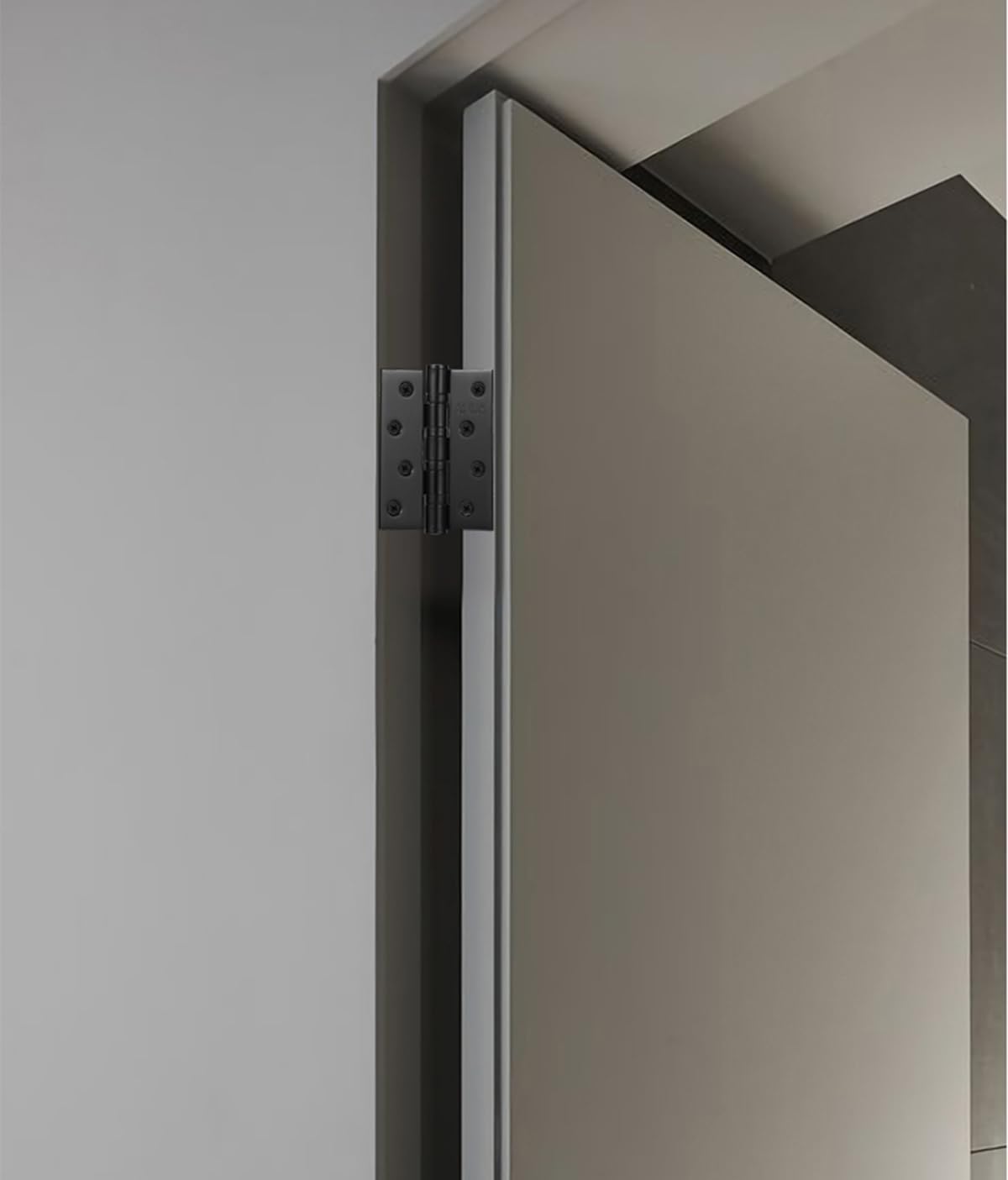 WANLIAN 4" Matte Black Ball Bearing Door Hinges,3 mm Thick Stainless Steel,Solid Square Corner Heavy-Duty for Exterior & Interior Doors, with Mounting Screws (2 Pack)