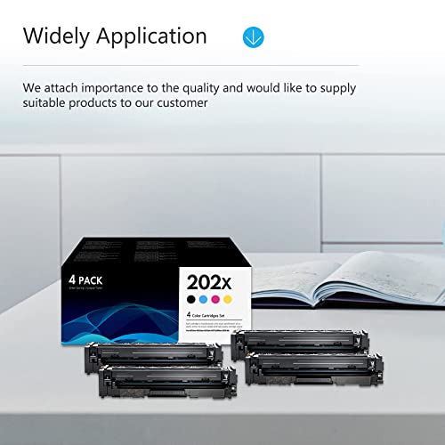 202X Toner Cartridges High-Yield 4-Pack(1BK/1C/1M/1Y) - UOTY Compatible CF500X CF501X CF502X CF503X Toner Replacement for HP Pro MFP M280nw M281fdn M281fdw M281cdw M254nw M254dw M254dn Printer