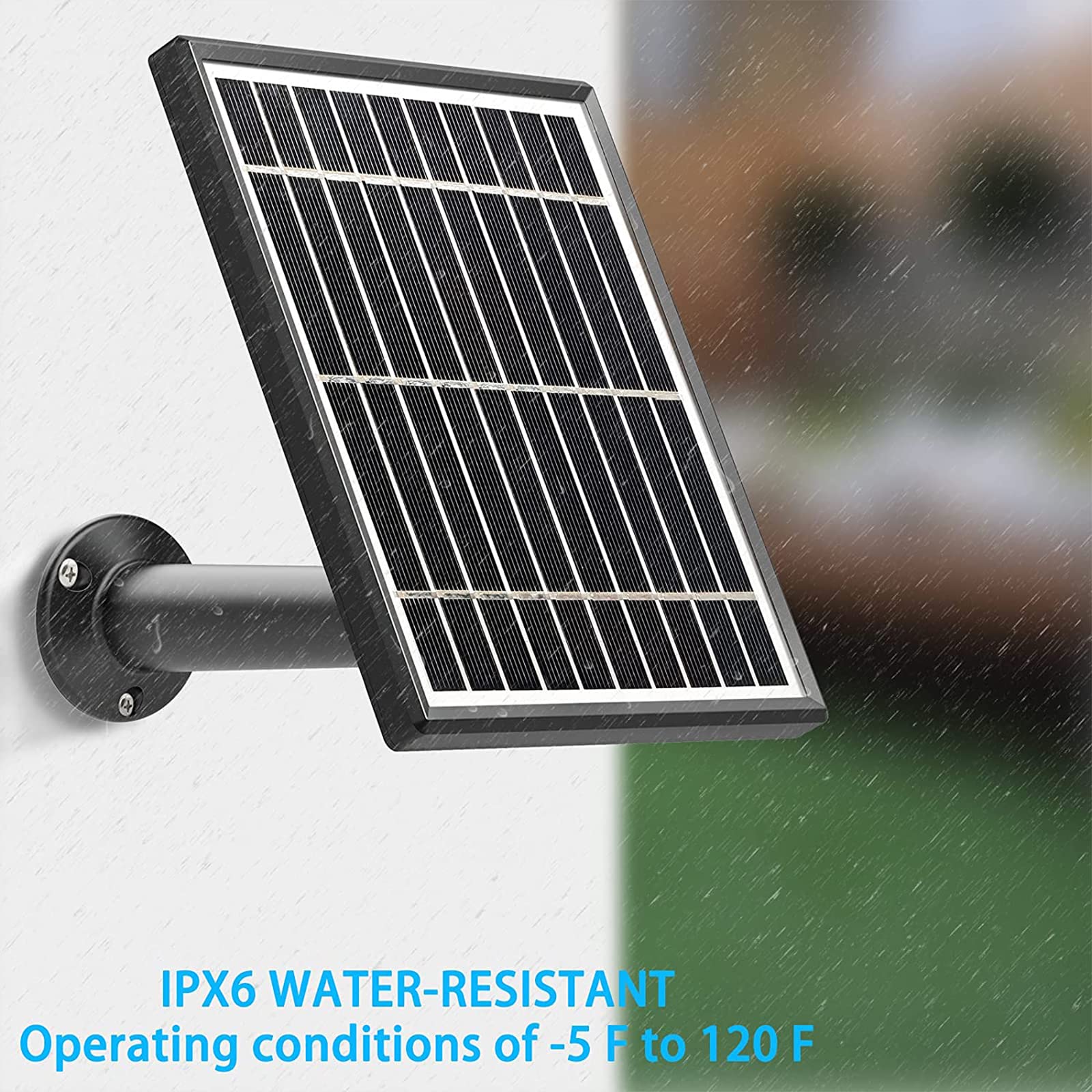 eoklmesl 3.5W Solar Panel Compatible with Video Doorbell 2/3/3 Plus/4, Allowing for Continuous Charging. It Includes Secure Wall Mount and 5.0m/16ft Power Cable.