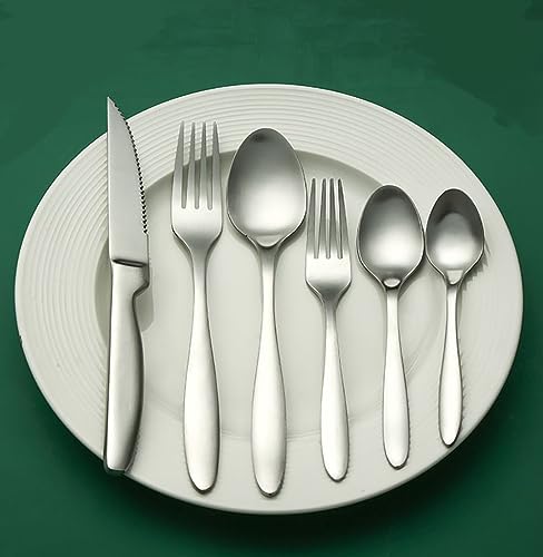 Silverware Set Flatware Matte Cutlery Utensil Solid Food-Grade Stainless Steel，Home Restaurant Hotel Small Business,Mirror Finish Tableware 60 Piece Service for 12