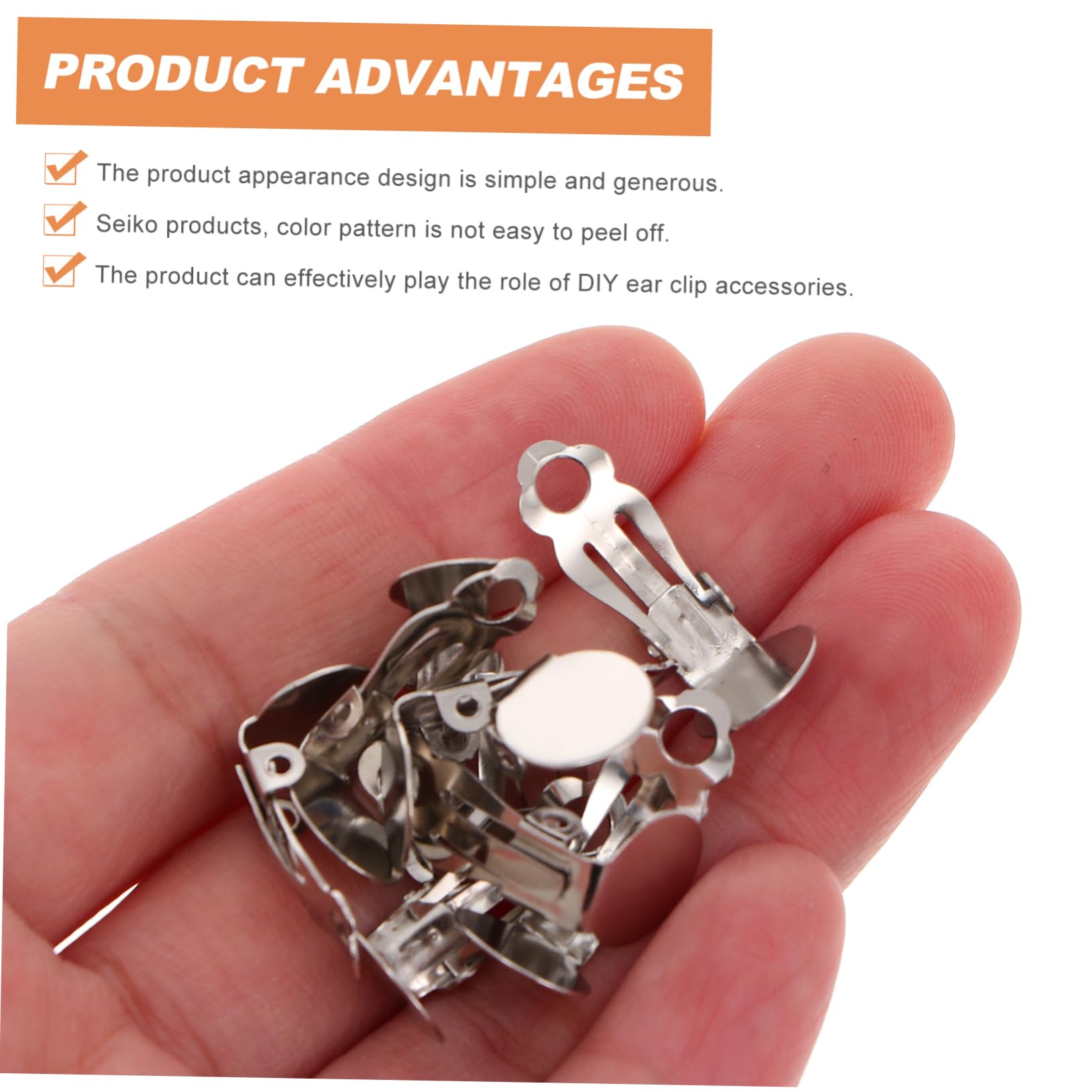 TEHAUX Essential DIY Earring Accessories 100pcs Clip-on Earring Findings Ear Jewelry Making Materials Safe Ear Clips