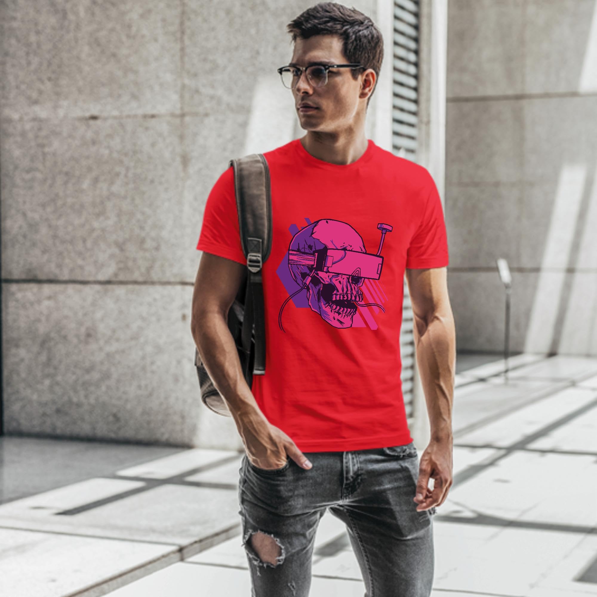 Unique Gift Idea for Drone Pilots Skull FPV Goggles Men Women Black Multicolor T shirt