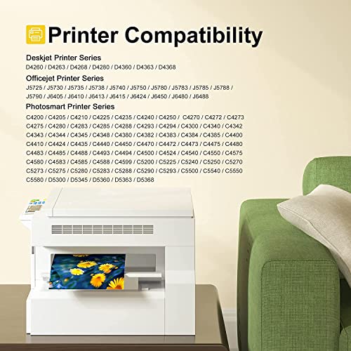 74XL 75XL Ink cartridges Combo Pack High Yield Replacement for hp Ink 74xl 75xl Combo Pack Use with D4260 D4280 D4360 C4480 C4280 C5280 C5550 Printer (1 Black, 1 Tri-Color) 2 Pack