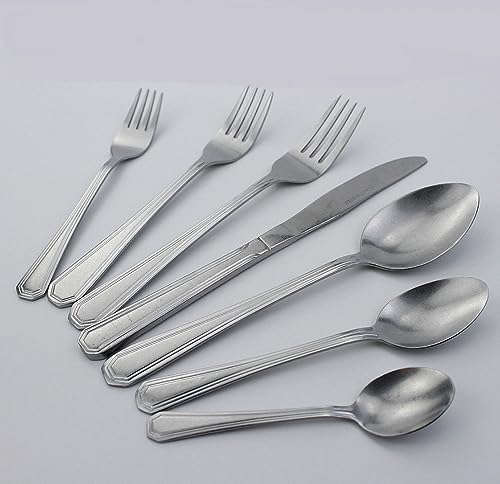 Silverware Set Cutlery Retro Bordered Utensil Flatware Food-Grade Stainless Steel Home Restaurant Small Business,Mirror Finish Tableware 40 Piece Service for 8