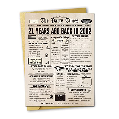 Unique 21st Birthday Card Gift Ideas, Funny 21st Birthday Party Decorations for Her Him, Best 21 Year Old Birthday Gifts for Son Daughter,Jumbo 21 Birthday Gifts for Boys Girls Niece Nephewā¦