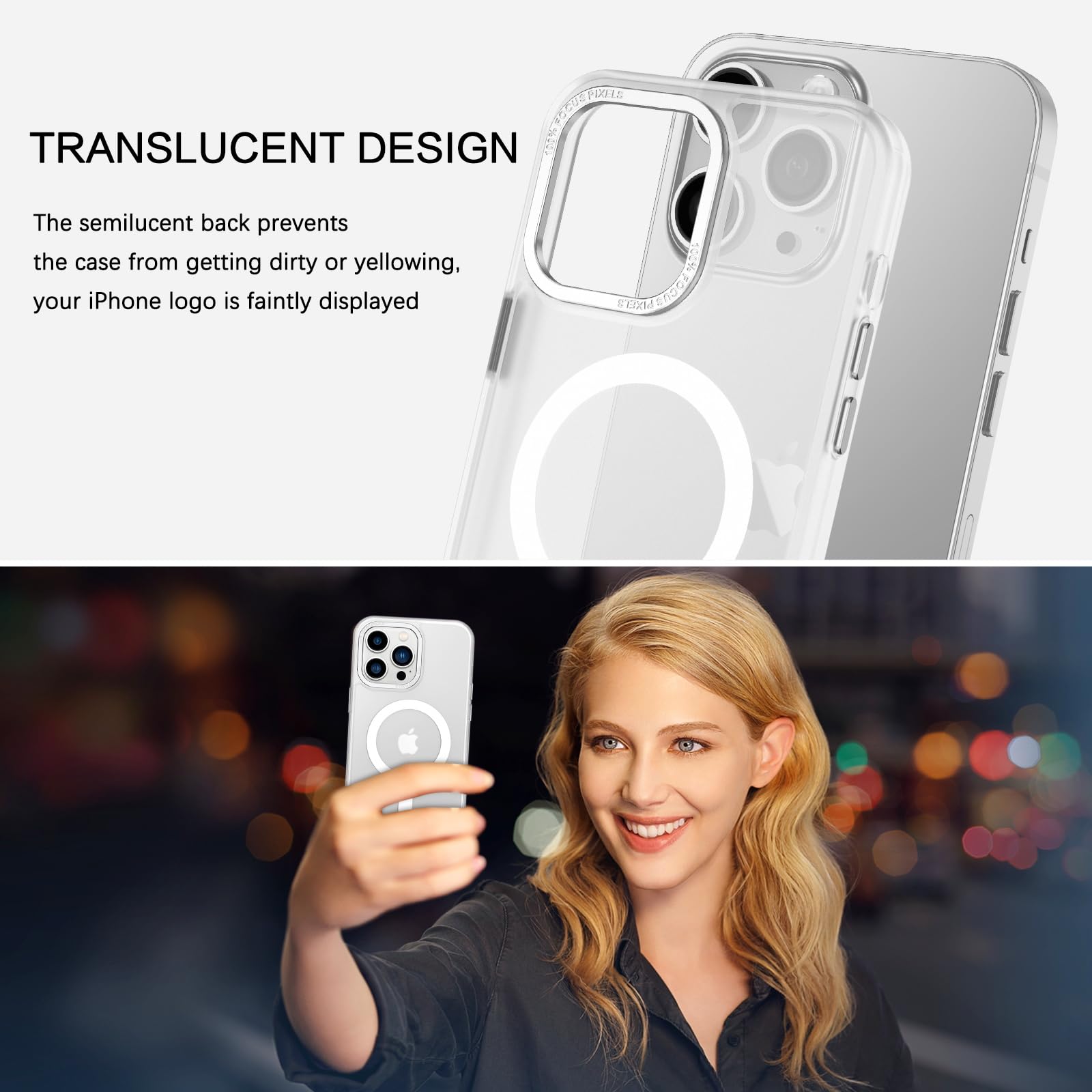 BENTOBEN for iPhone 13 Pro Max Case,[Compatible with MagSafe] iPhone 13 Pro Max Magnetic Phone Case Translucent Matte Shockproof Women Men Girl Protective Cover Case for iPhone 13 Pro Max 6.7",White