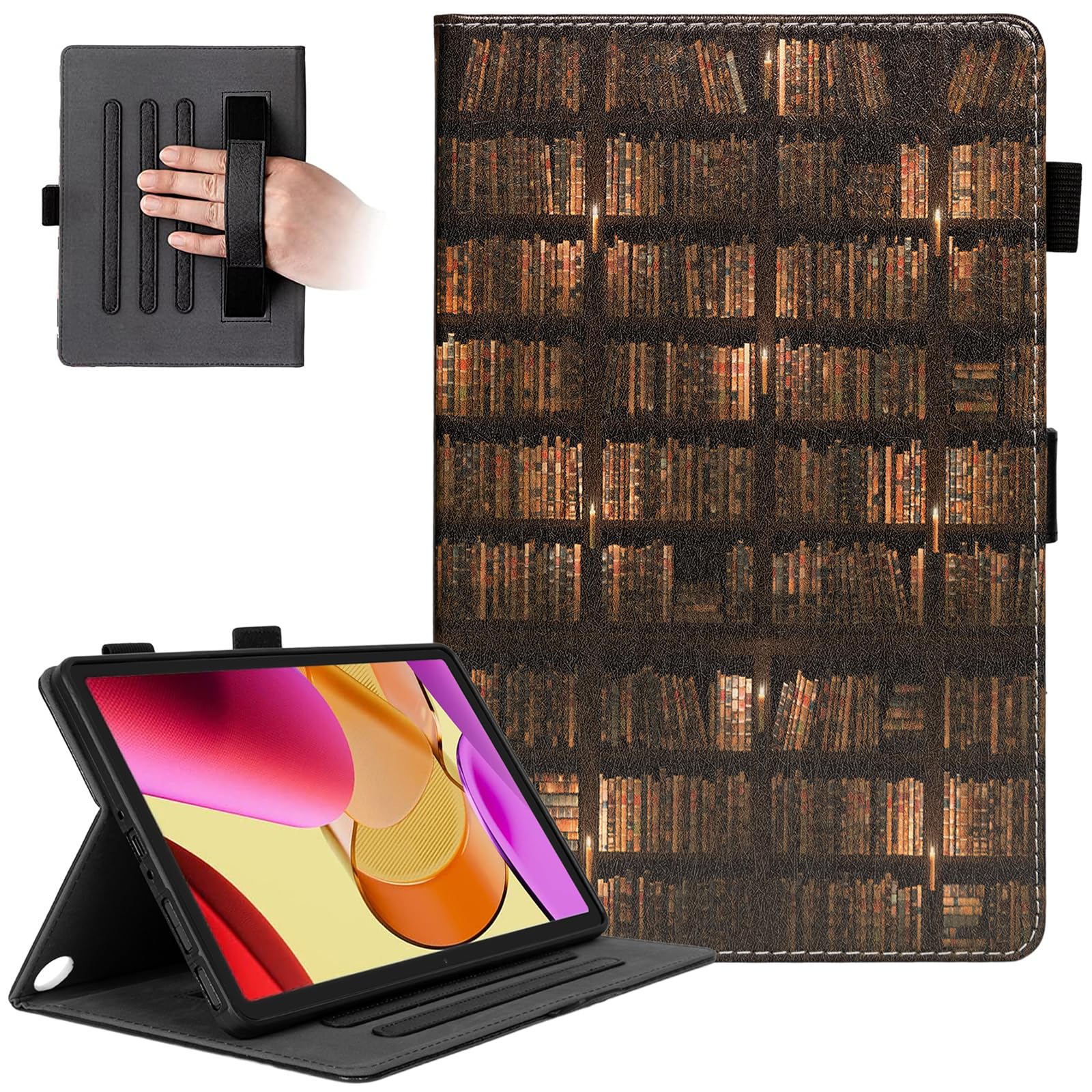 Dteck for Amazon Fire Max 11 Tablet Case 11" (13th Generation) 2023, PU Leather Shell TPU Back Cover Fold Stand Case with Auto Sleep Wake, Adjustable Viewing Angles, Cute Folio Slim Case, Bookshelf