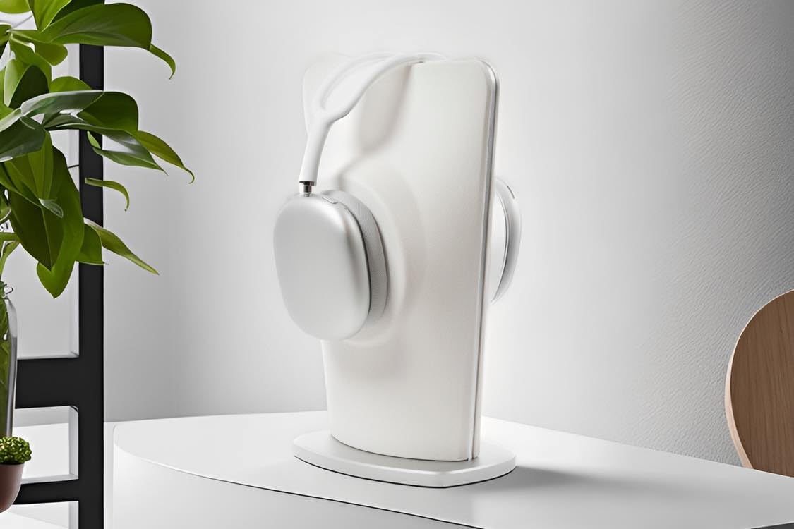 Delta stand.Headphone Stand.Quality Materials.White.
