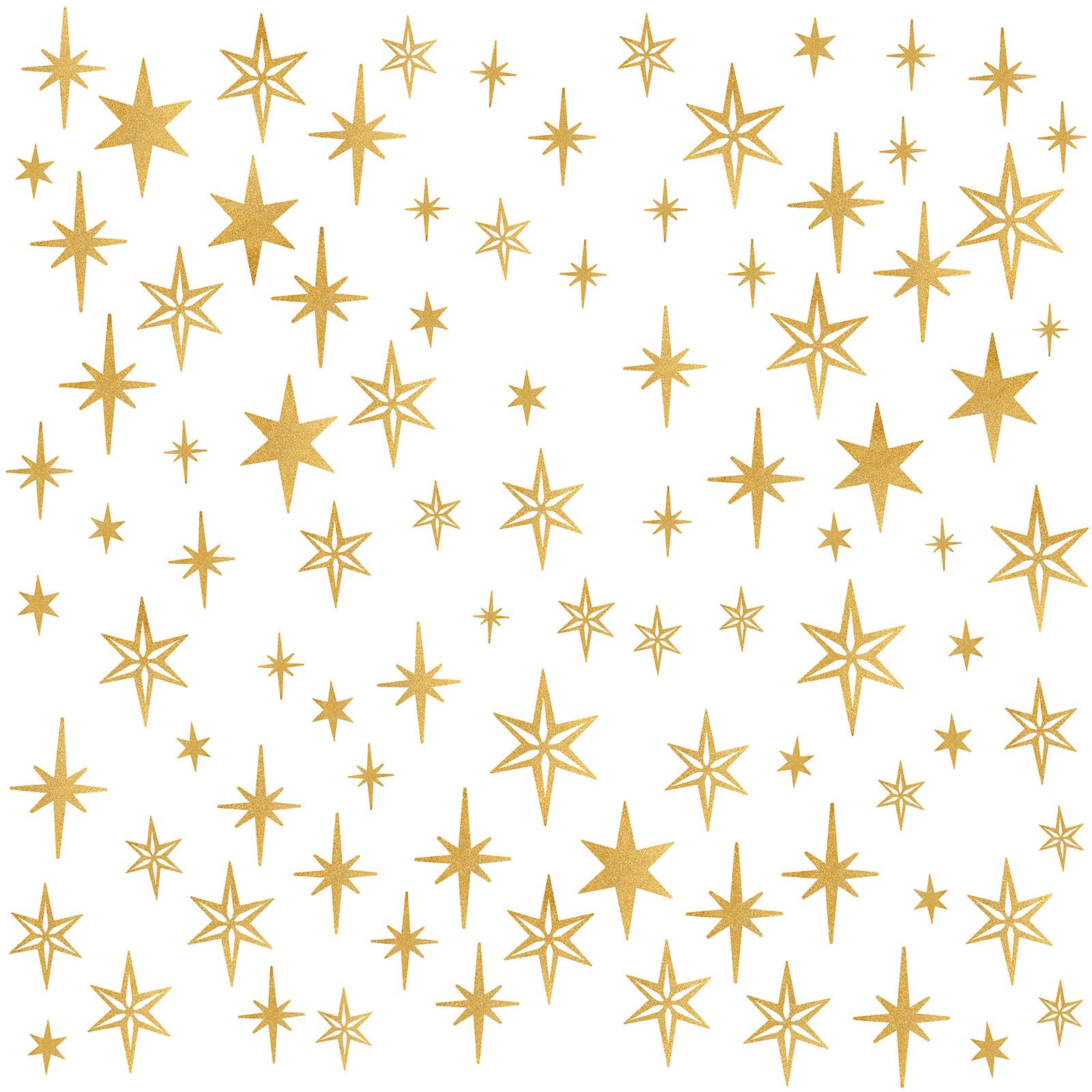 Gold Star Wall Decals Metallic Vinyl Star Wall Stickers Gold Sticker Wall Decor Sparkle Starburst Wall Decals Peel and Stick Retro Star Wall Stickers for Bedroom Living Room Decor