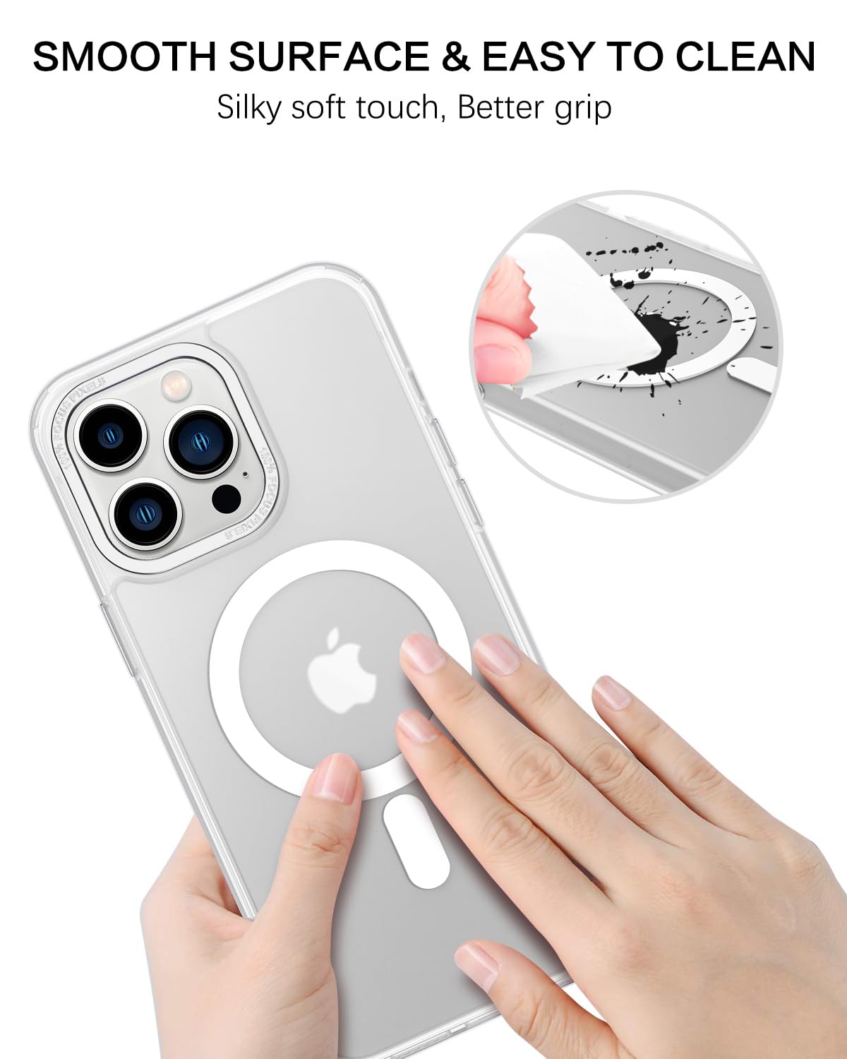BENTOBEN for iPhone 13 Pro Max Case,[Compatible with MagSafe] iPhone 13 Pro Max Magnetic Phone Case Translucent Matte Shockproof Women Men Girl Protective Cover Case for iPhone 13 Pro Max 6.7",White