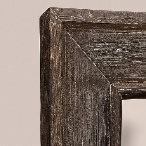 HOMECOOKIN Full Length Mirror 30"x70" Large Rustic Wood Frame Full Floor Mirror Bathroom Mirror Dressing Mirror Hanging or Leaning Against Wall (No Standing, Dark Grey)