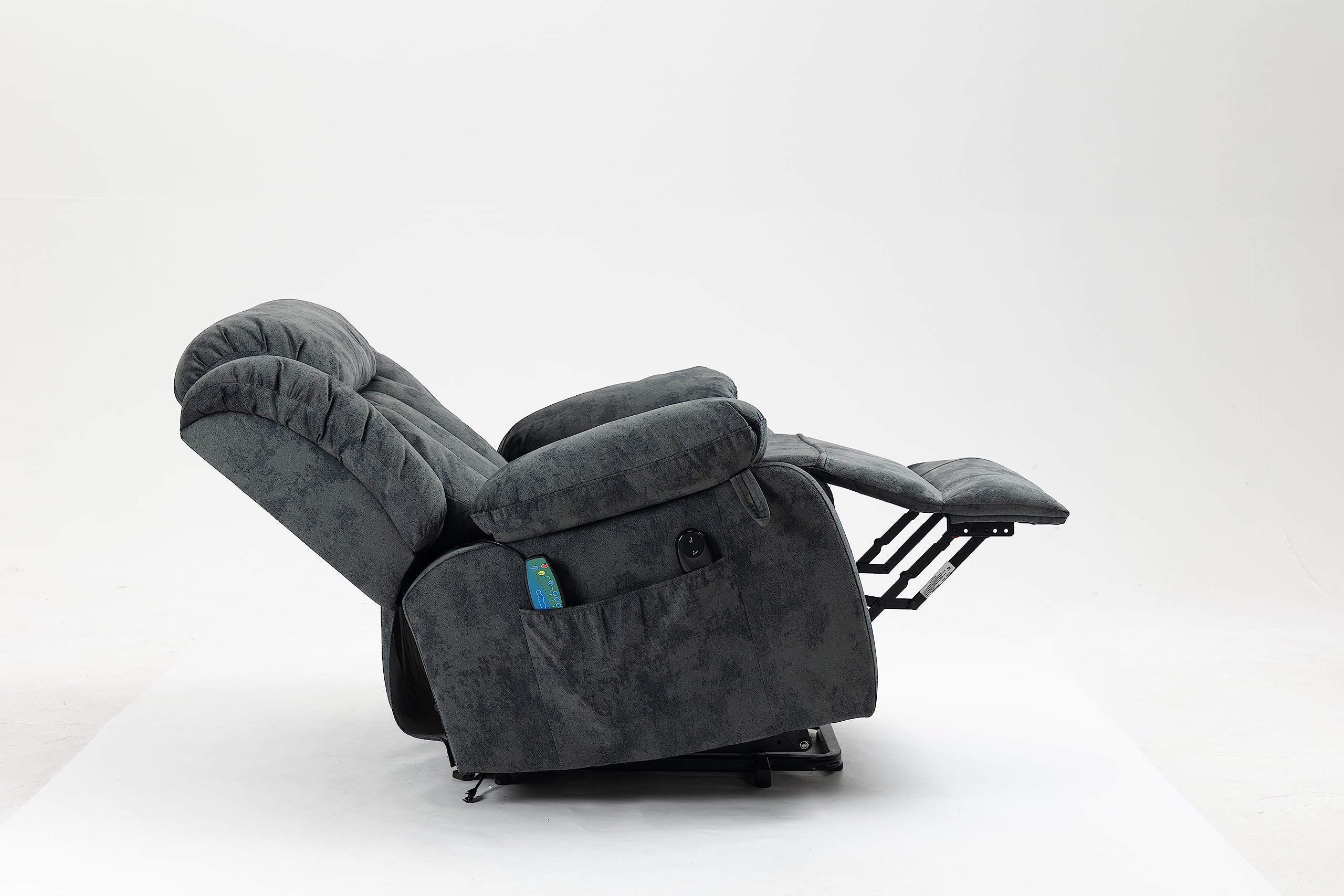 POCIYIHOME 33.5" Electric Power Lift Recliner Chair Sofa with Massage Heating Function for Elderly, Side Pockets, Remote Control, 3 Positions, High-Tech Lift Relax Chair for Living Room, Blue