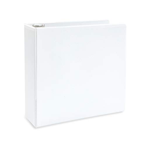 4 Pack 3 inch 3 Ring Binders, Rugged Heavy Duty Design for Home, Office, and School, Holds up to 625 Sheets of 8.5 Inch x 11 Inch Paper, White, 4 Binders