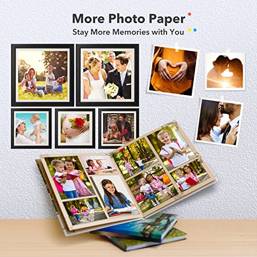 Liene Photo Printer Paper & Cartridge, 2 Ink Cartridge Refill & 80 Sheets Photo Papers, 4x6, Dye Sublimation, Water & Oxidation-Proof, Compatible w Printer, for Display, Framing, Scrapbook