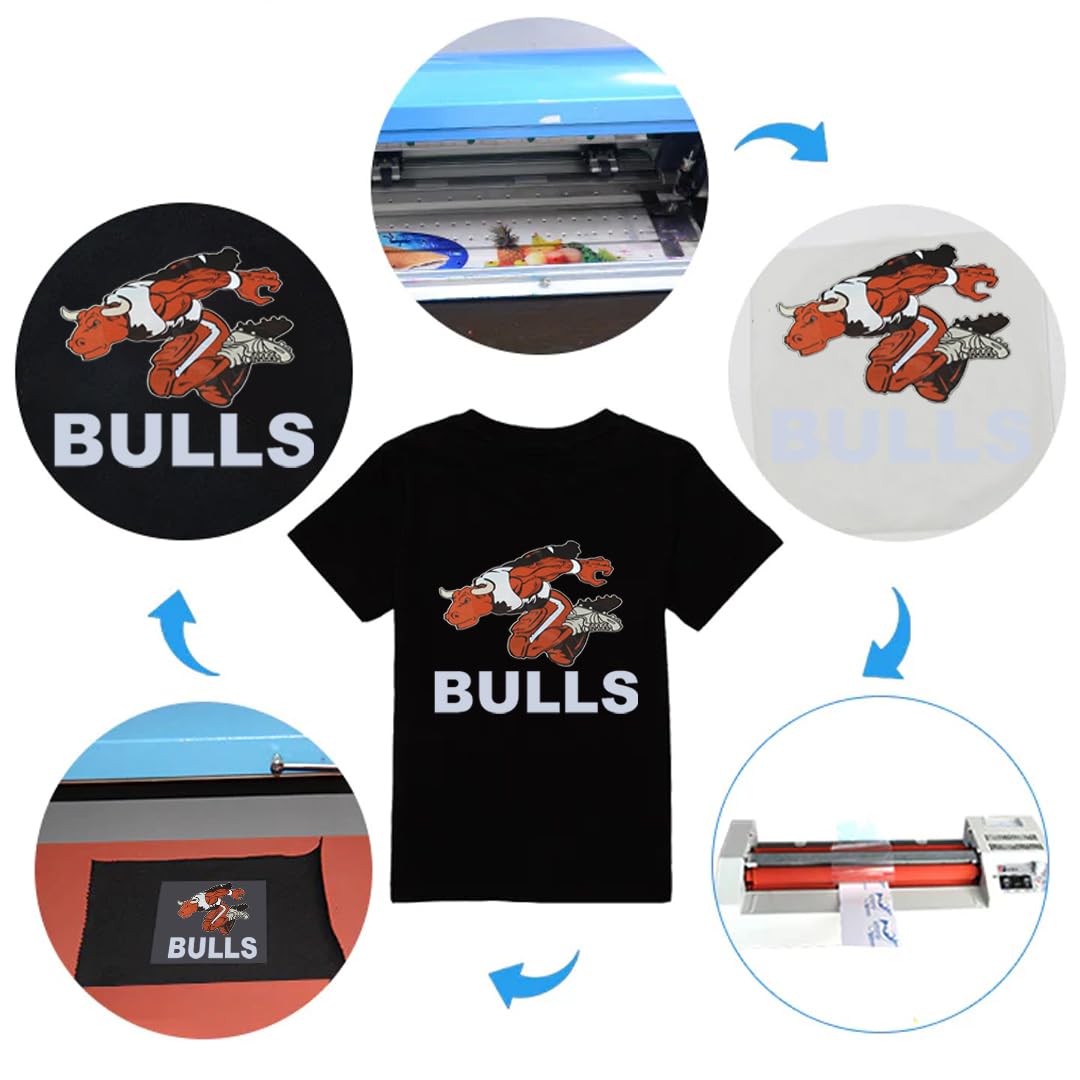 Heat Press Transfer Printable and Cutting PU Vinyl Film White 24" x50ft/roll for All Color T-Shirt,it is Suitable for eco-Solvent,Latex,UV Inkjet Printers
