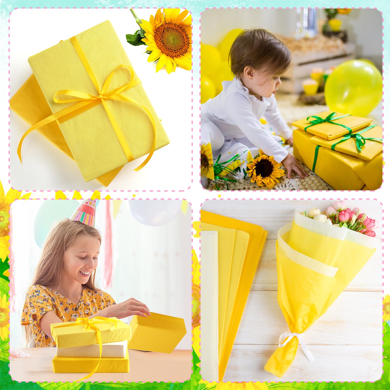 PLULON 60 Sheets Yellow Tissue Paper Bulk and PLULON 60 Sheets Brown Tissue Paper Bulks