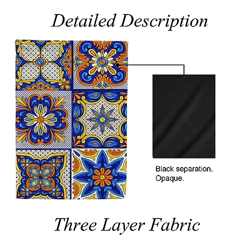 Mexican Talavera Ceramic Tile Holiday Garden Flag Vertical Double Sized Durable Polyester Fabric Non-Fade Outdoor Decoration Flag Banner for Christmas Halloween 28x40in