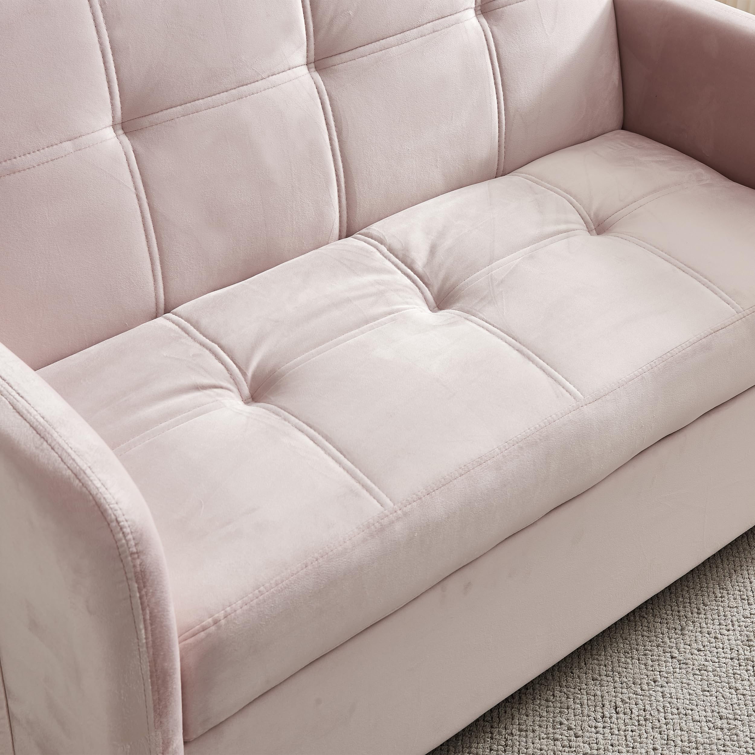 Eafurn 3 in 1 Sleeper Couch Sofa Bed,Convertible Pull Out Loveseat with Adjustable Backrest and Side Pocket,Comfy 2 Seater Love Seat Lounge Futon Sofa & Couches for Living Room Apartment Small Places