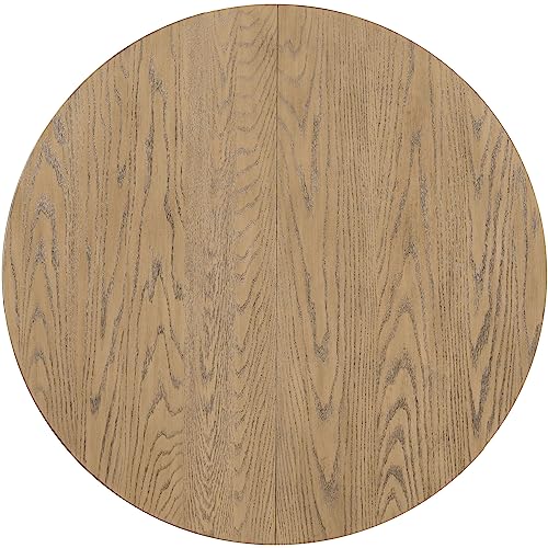 WOZNLA 5-Piece Kitchen Dining Table Set - Round Wood Table and 4 Classic Style Chairs - Perfect for Family Gatherings
