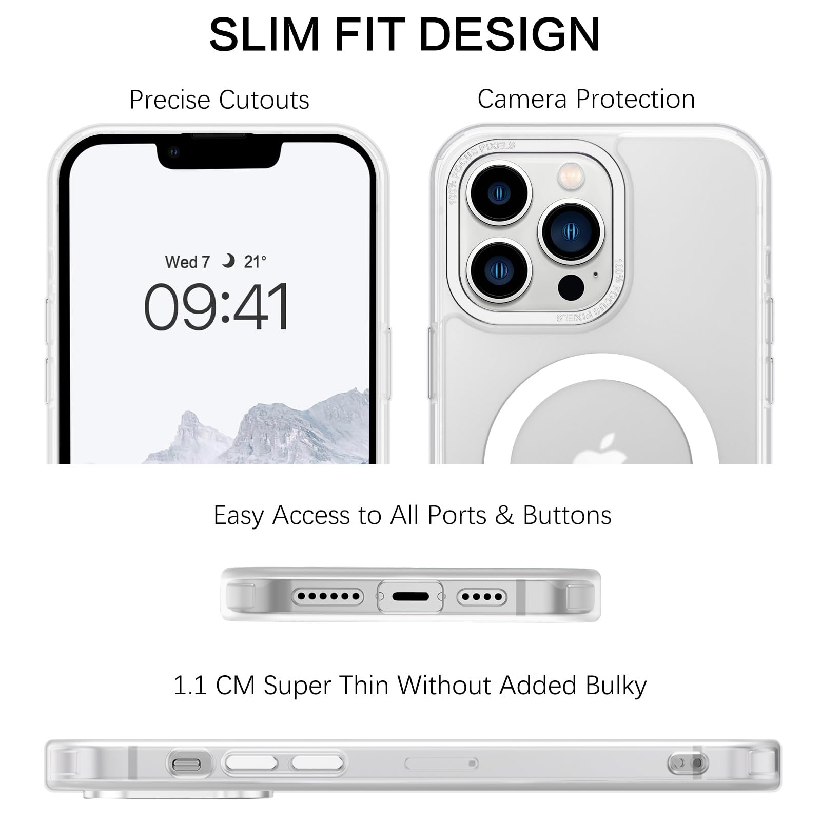BENTOBEN for iPhone 13 Pro Max Case,[Compatible with MagSafe] iPhone 13 Pro Max Magnetic Phone Case Translucent Matte Shockproof Women Men Girl Protective Cover Case for iPhone 13 Pro Max 6.7",White