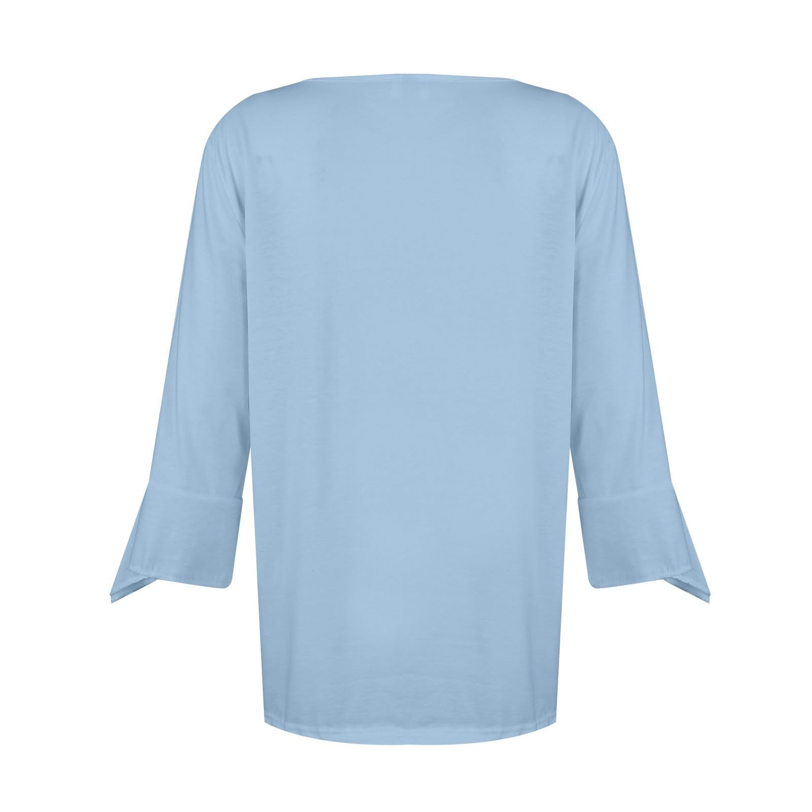 Marble Print Graphic Shirts Leisure Tops for Women Casaul Short Sleeve V-Neck Tees Blouse Regular Soft Tunics Cloth A2-Light Blue Medium