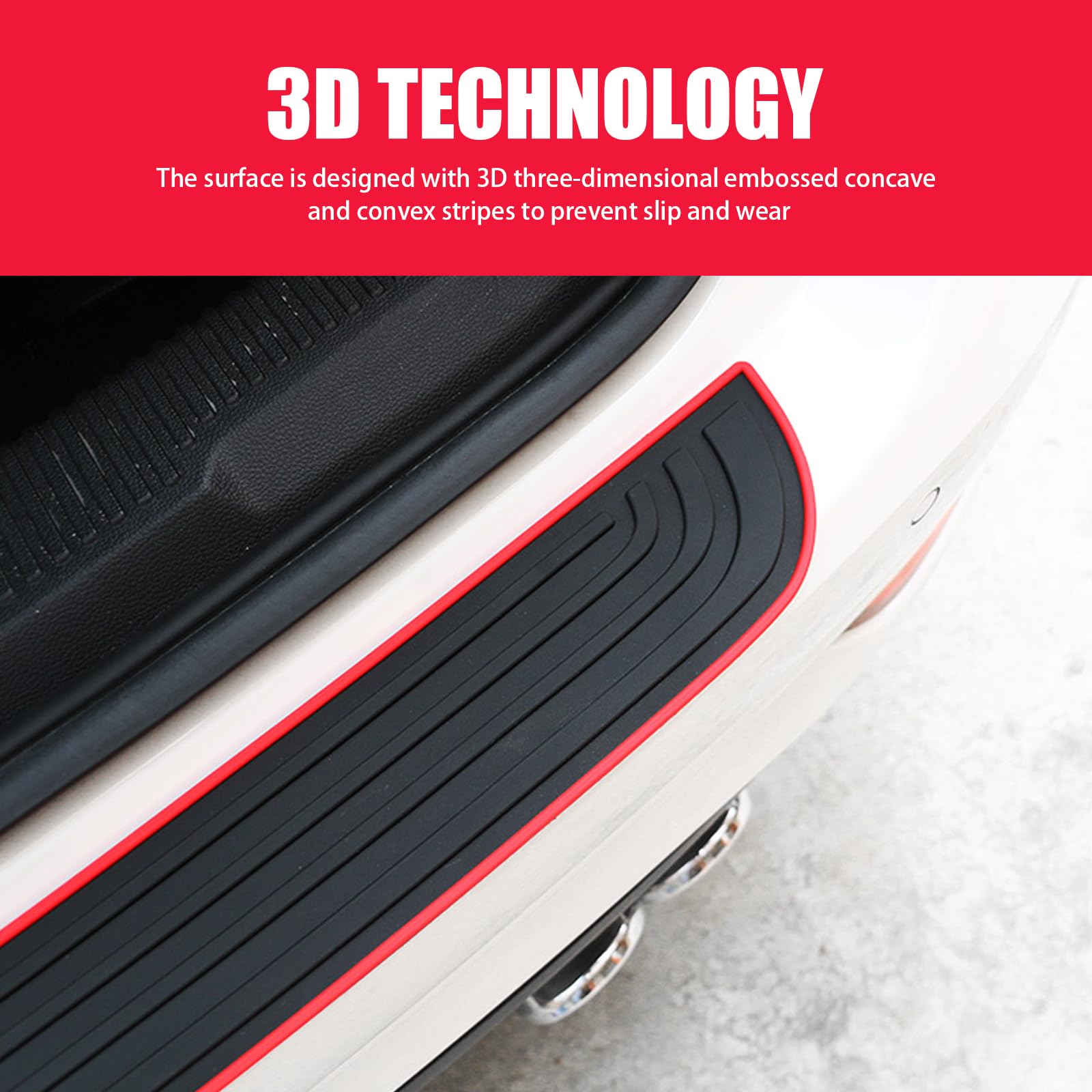 Jawmoy 1 PC Car Rear Bumper Protector Guard, Trunk Rubber Protection Strip, Car Rear Bumper Protector Cover, Universal Scratch-Resistant Trunk Guards Trim, for Most Cars (American Flag Black #3201)