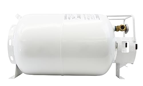 Flame King YSN301HZL 30lb Steel Horizontal Propane Tank Cylinder for Fire Pit Tables, Patio Heaters, Barbeques, RVs, and Truck Campers, 30-Pound, White