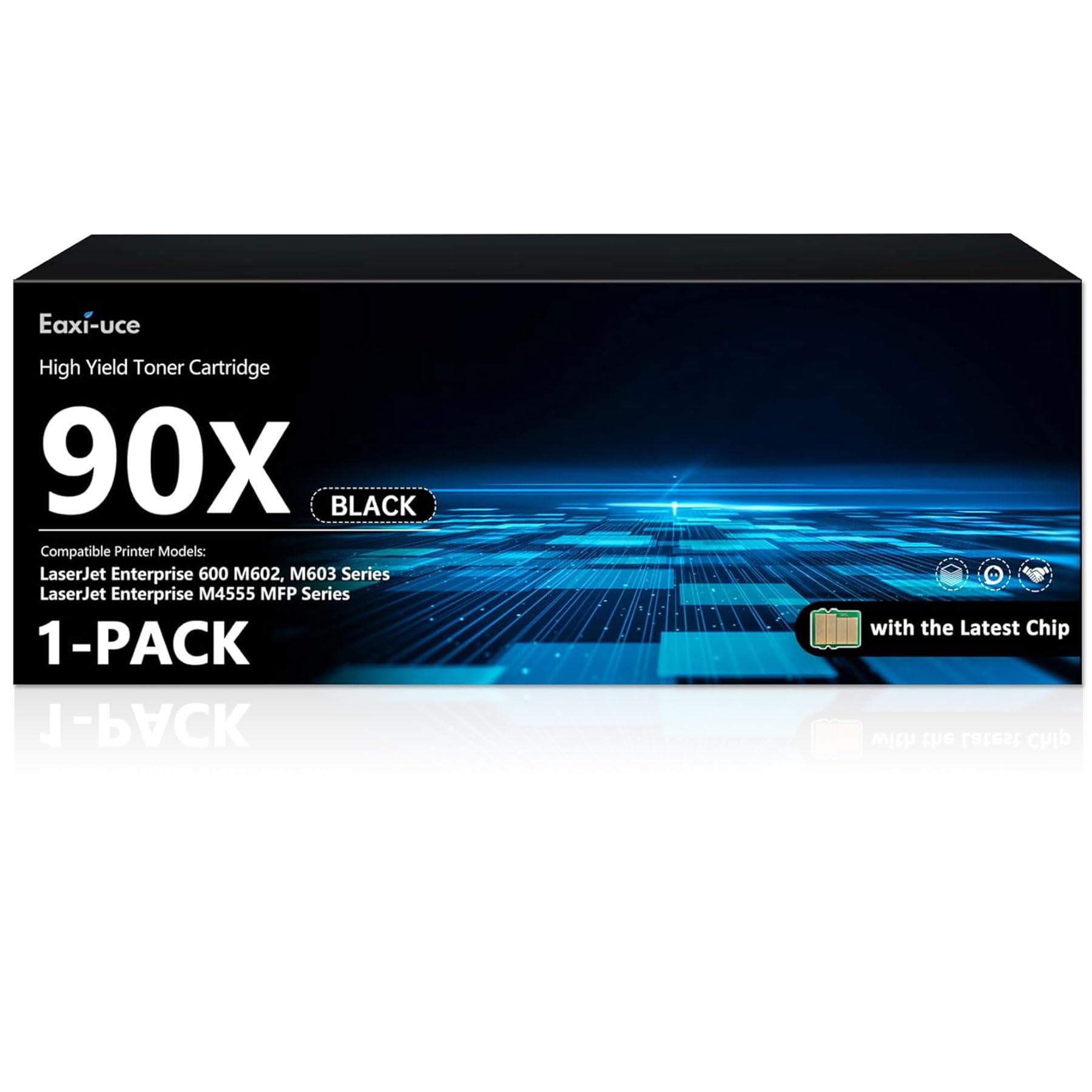 90X Black High-yield Toner Cartridge with CHIP (1-Pack) | Replacement for HP90X Toner 90A CE390A Works with Laser Enterprise 600 M602, M603 Series; Laser Enterprise M4555 MFP Series Printer | CE390X