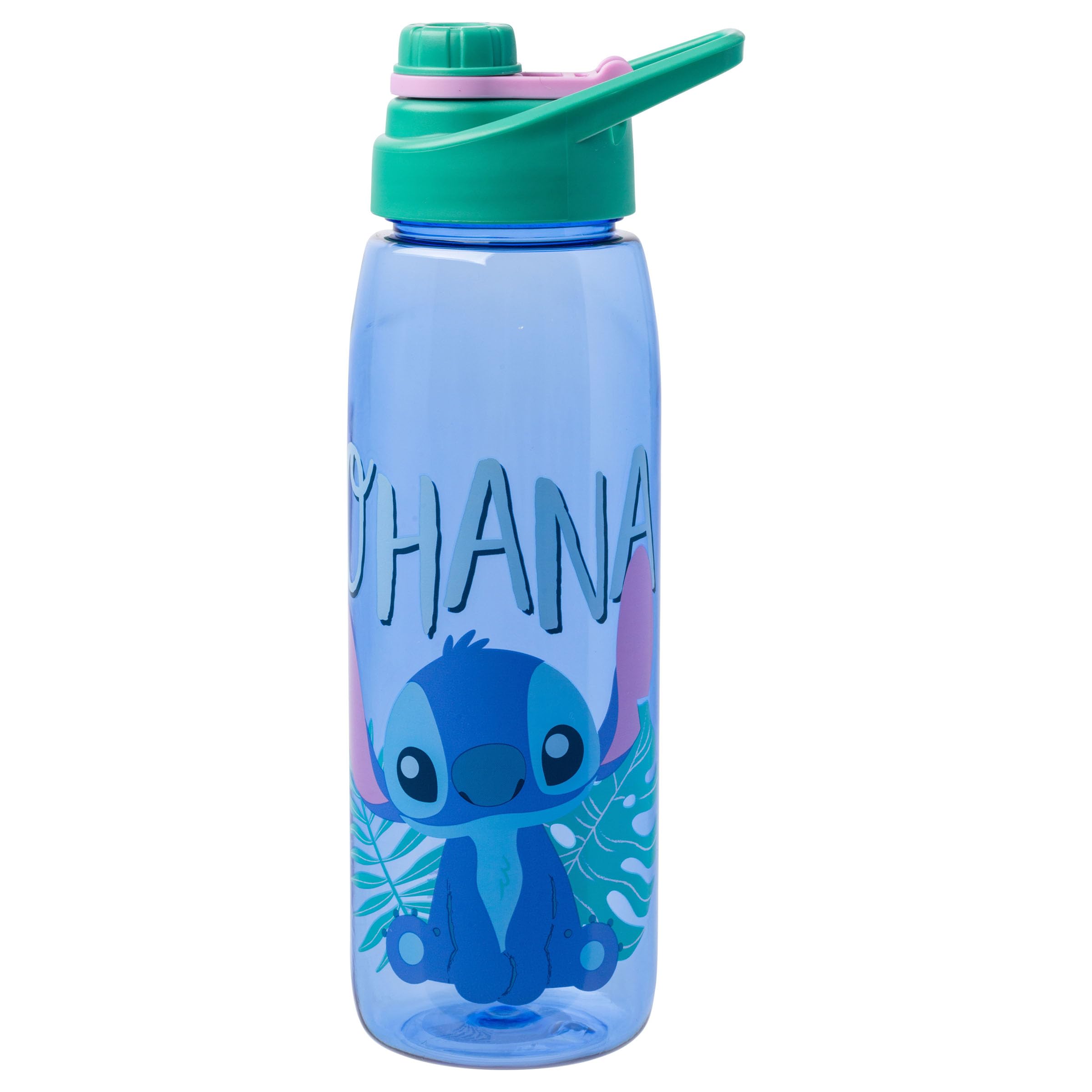 Silver Buffalo Disney Lilo and Stitch Ohana Cute Stitch Water Bottle with Screw-On Lid, 28 Ounces