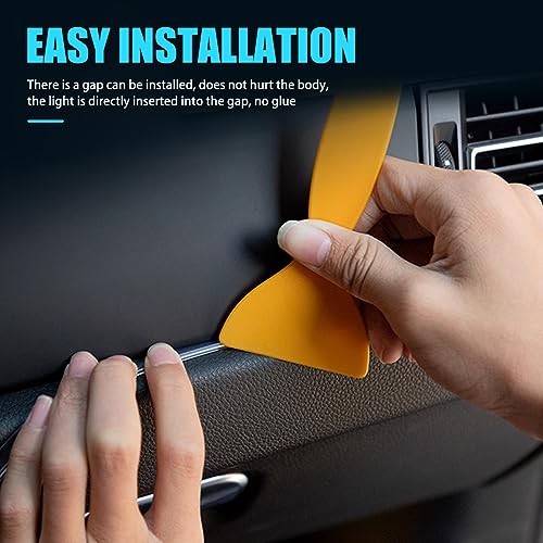 Jawmoy 1 PC Low Energy Consumption Electroluminescent Wire, USB Auto Neon Light Strip, EL Wire Interior Car Led Strip Lights, Car Ambient Lighting Kits, for Most Vehicles (Red)