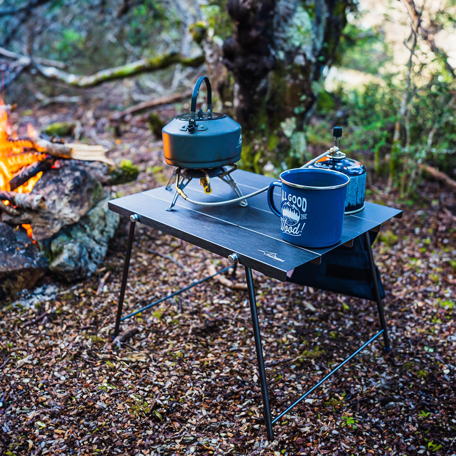 Flexifold Ultralight Aluminum Camping Table, Portable Folding Camping Table, Small Outdoor Side Table with Carry Bag for Outdoor Cooking, Picnic, Camp, Beach, Travel