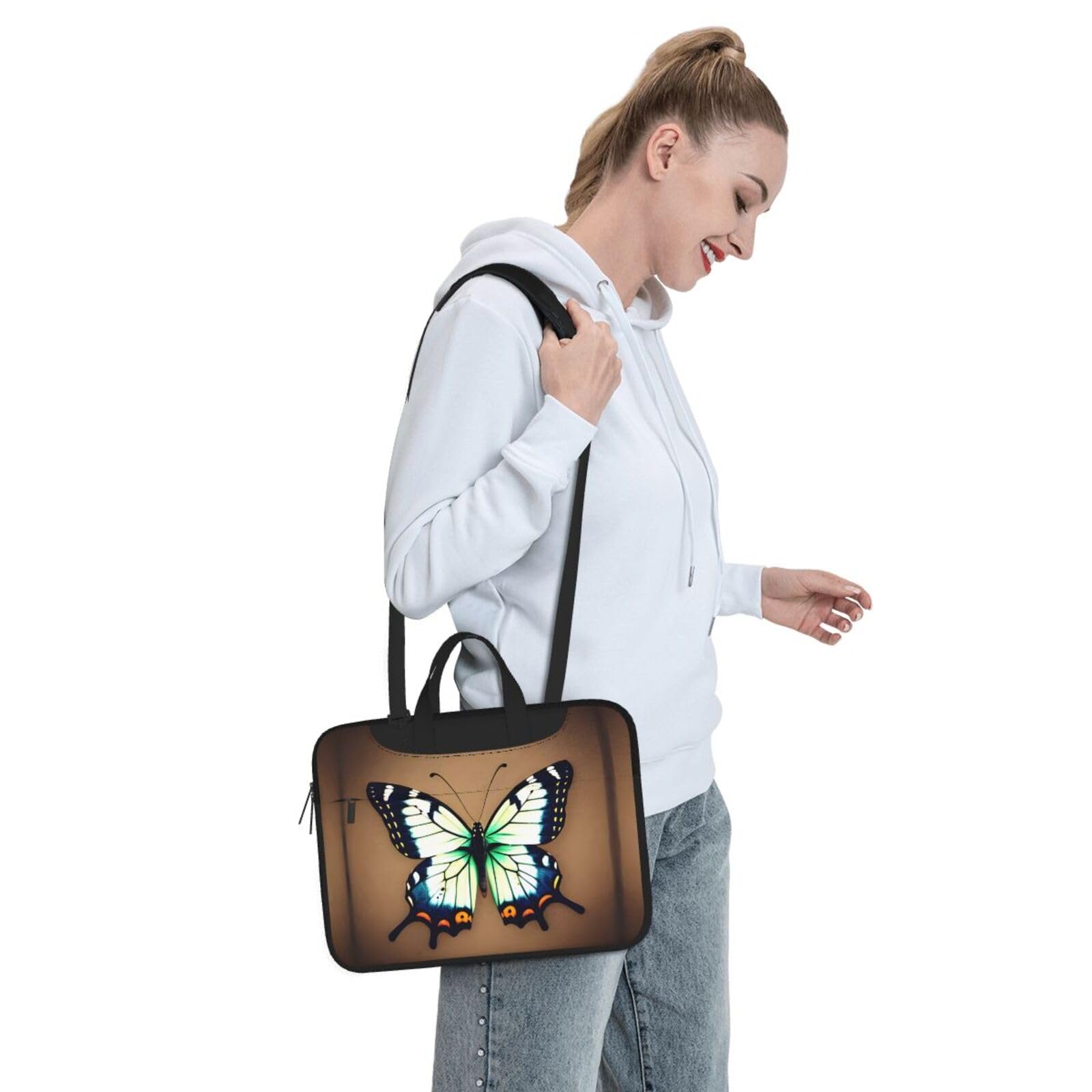HYTTER Laptop Bag - Portable, Stylish, And Durable - Ideal For Both Men And Women Cute Little Butterfly 14 Inch Prints