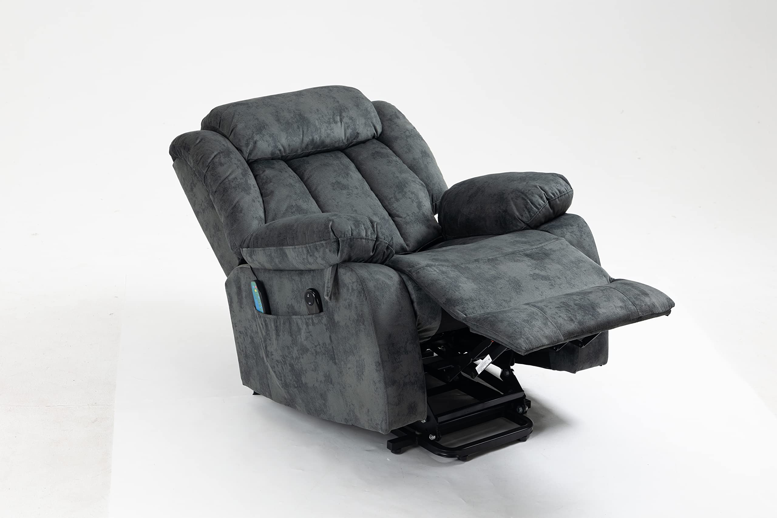 KoiHome 33.5" Electric Power Lift Recliner Chair Sofa with Massage Heating Function for Elderly, Side Pockets, Remote Control, 3 Positions, High-Tech Lift Relax Chair for Living Room, Blue