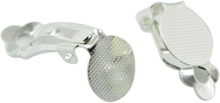 12pcs Clip On Earring Findings with Pad for Gluing 12mm Silver Brass Cost-Effective and Practical and Attractive