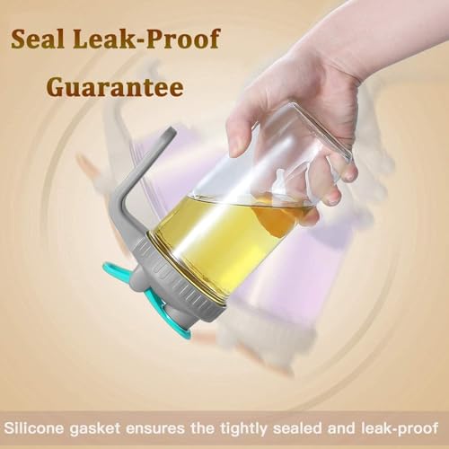 2 Pack Wide Mouth Mason Jar Pour Spout Lids with Handle Reusable Plastic Flip Cap Lid,Leak-proof Airtight Seal Black, 86mm (Jar Not Included)
