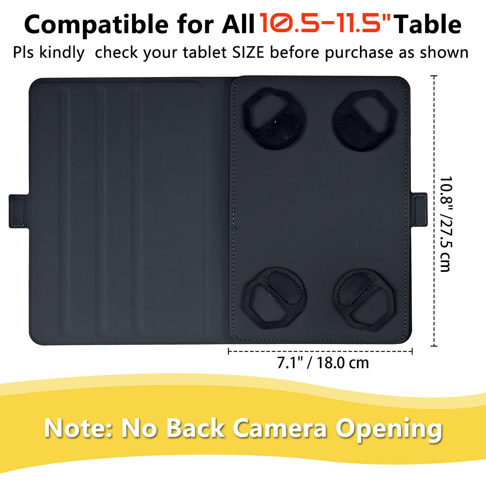 Universal Case for 10.5-11.5 inch Tablet, Leather Stand Protective Case Cover for 10.5" 11" 11.5" Tablet with Adjustable Fixing Silicon Band, Purple Leopard
