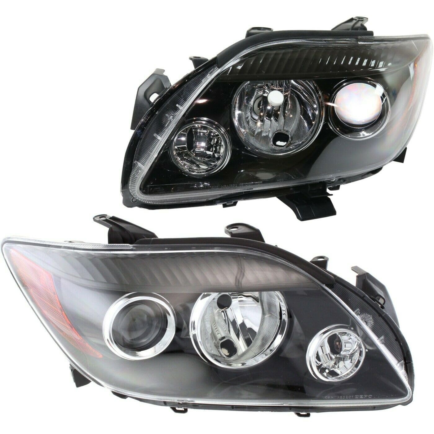 LABARAIN 2pcs Headlight Halogen Bulb Left Right Side Clear Lens with Seal and Socket Covers 8117021190 SC2519104 14894232