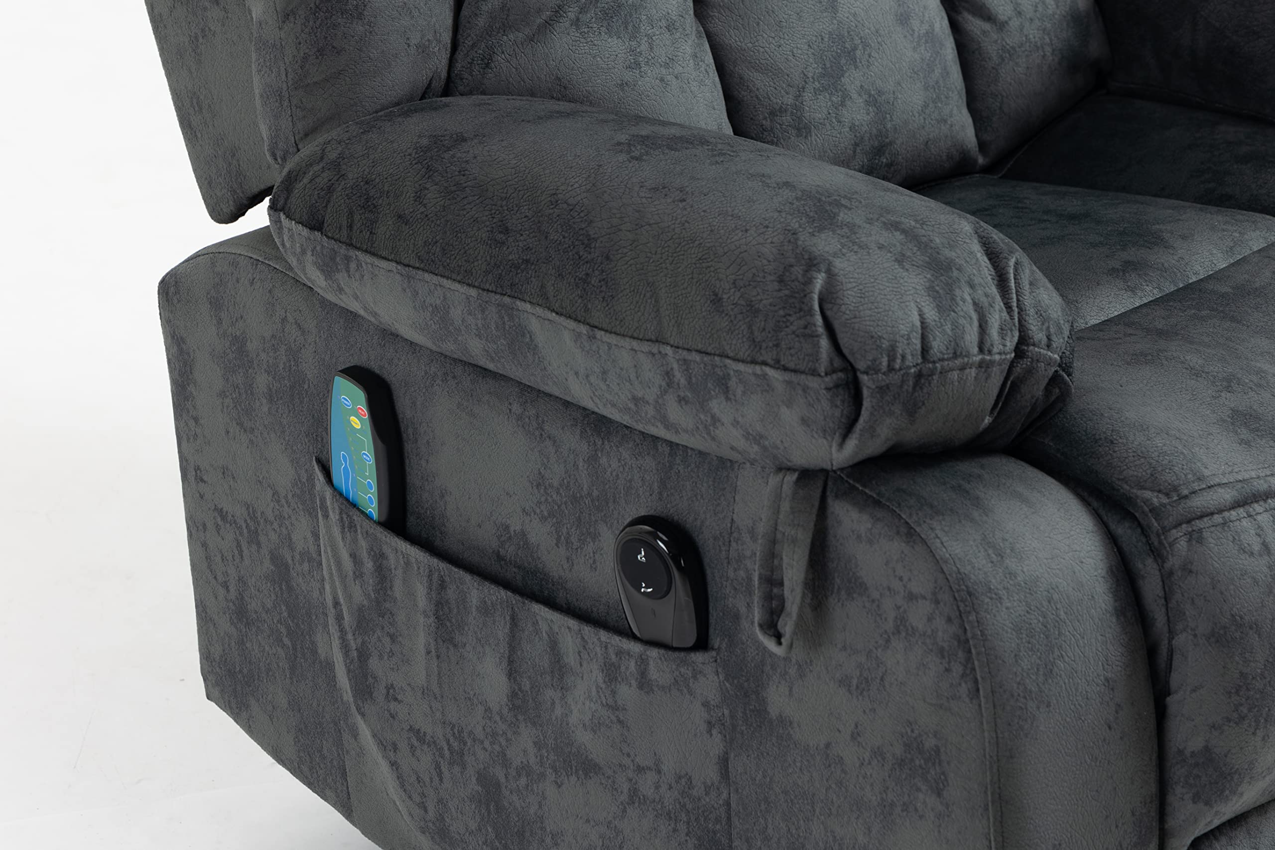 KoiHome 33.5" Electric Power Lift Recliner Chair Sofa with Massage Heating Function for Elderly, Side Pockets, Remote Control, 3 Positions, High-Tech Lift Relax Chair for Living Room, Blue