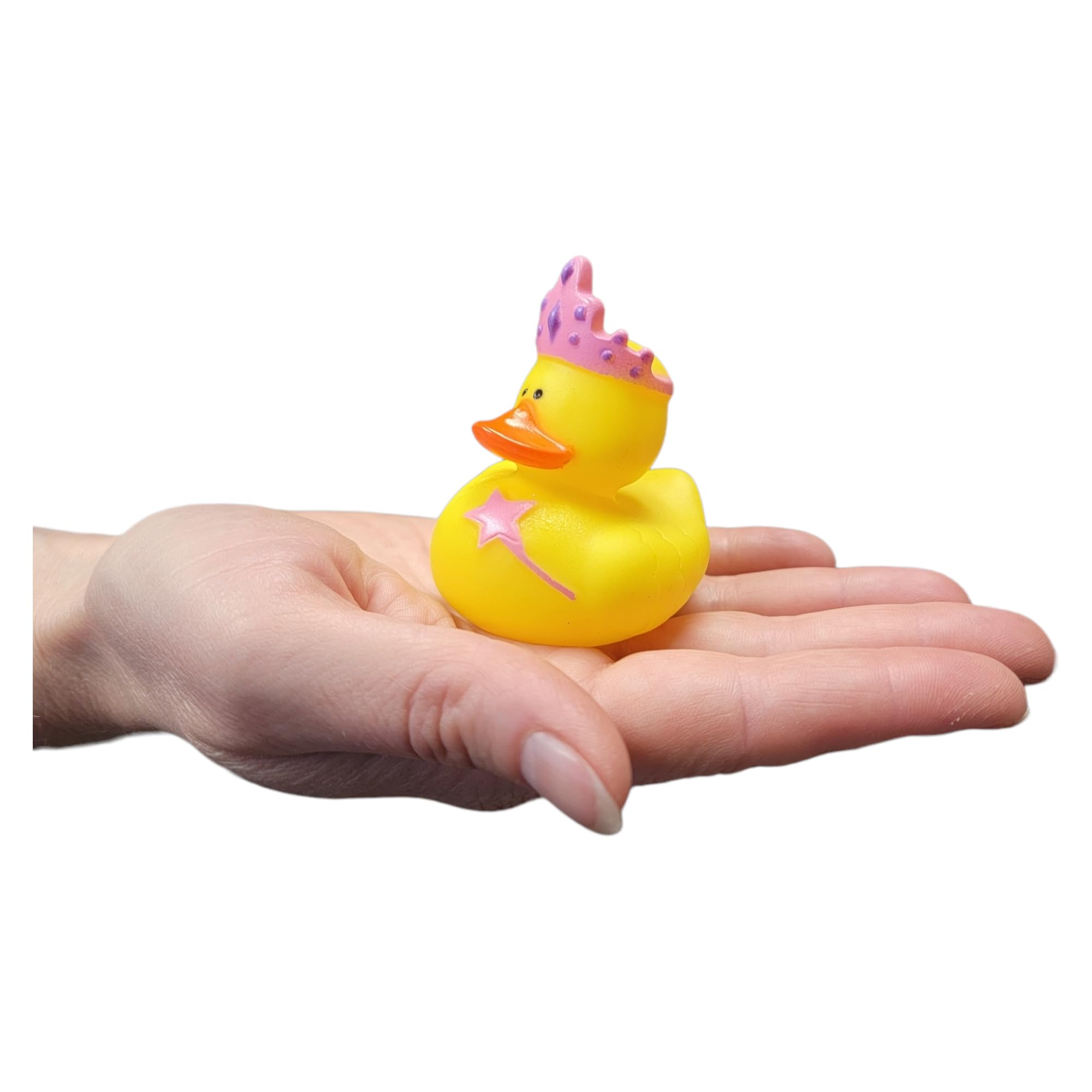 Cool Rubber Duckies for Girls Pink and Purple Princess Star (2") Standard Size. (12 Pack) Cute Duck Bath Tub Pool Toys. (Princess Rubber Ducks)