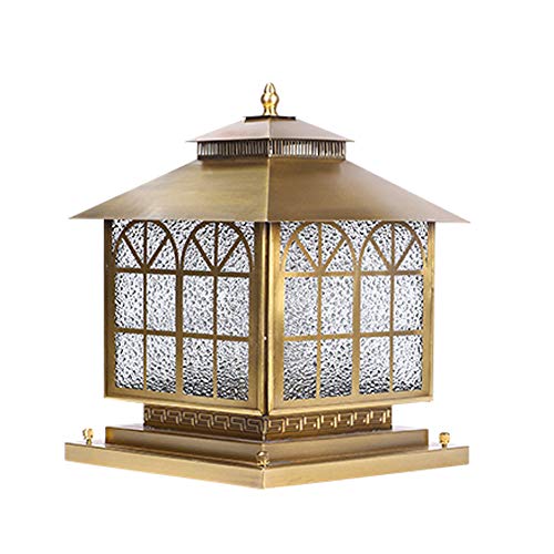 Lights Outdoor European Style Villa Exterior Lanterns Column Light Vintage Copper Outdoor IP65 Waterproof Pillar Post Lights Terrace Community Landscape Streetlights Fixture Stadium